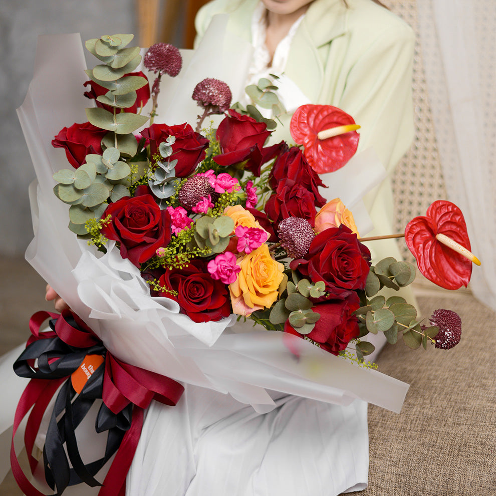 Buket Bunga Premium Mawar Merah Matilda | Three Bouquets