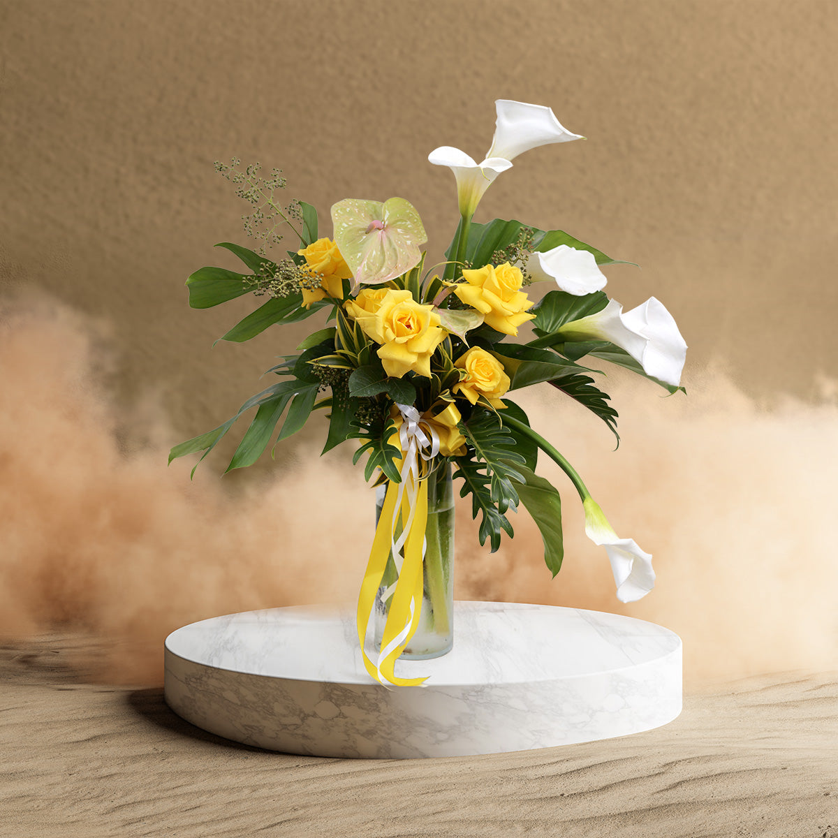 Vas Bunga Mawar Kuning Dina Jakarta | Three Bouquets