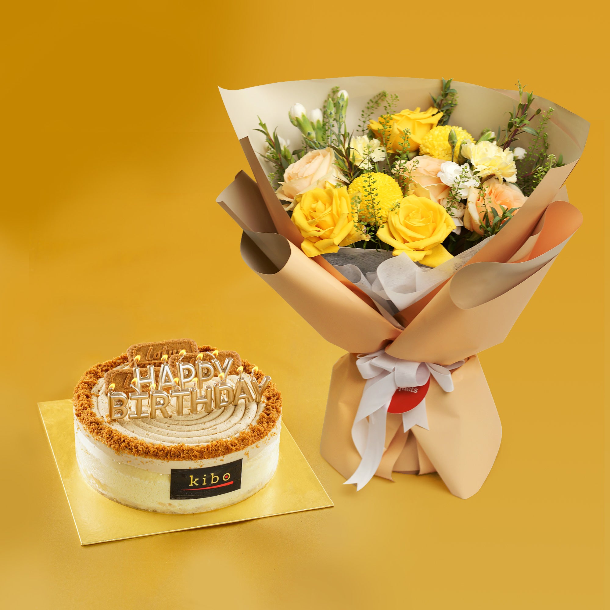 Paket Ulang Tahun Buket Bunga & Cake Birthday Package | Three Bouquets