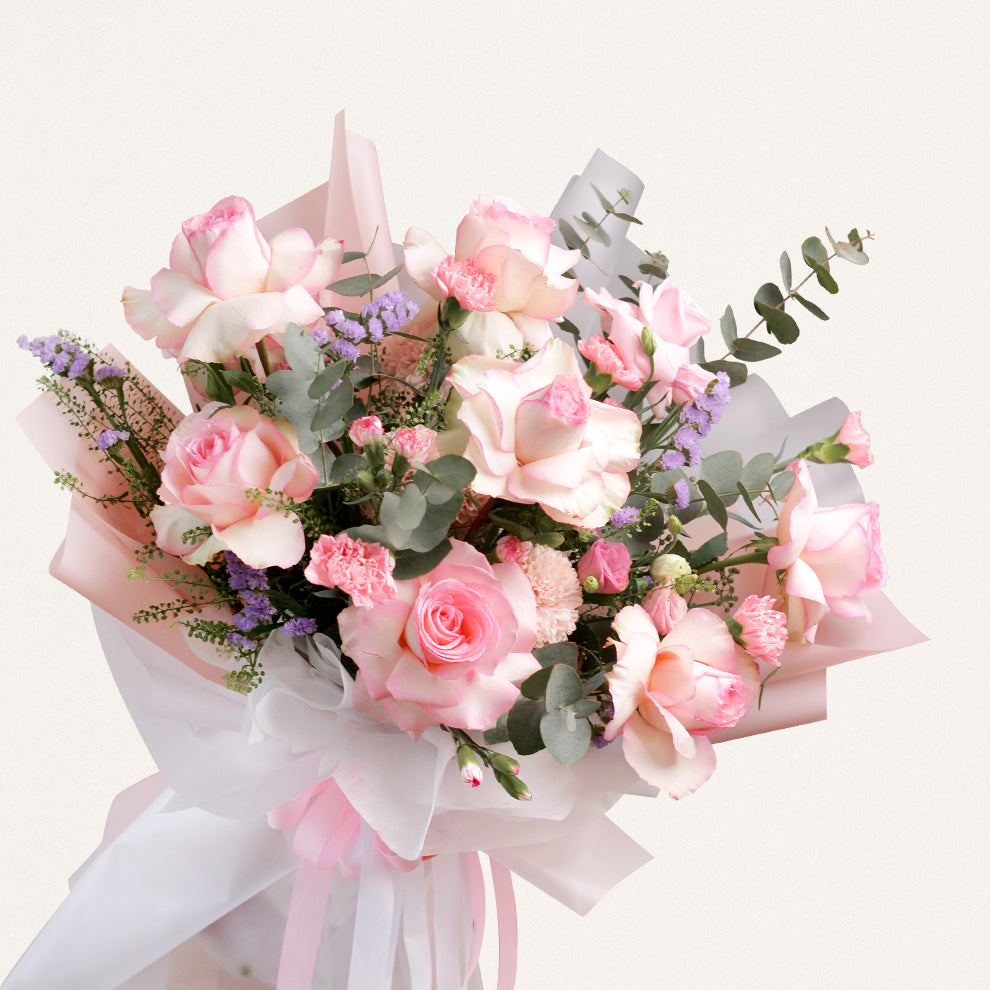 Buket Bunga Premium Mawar Pink Jane | Three Bouquets