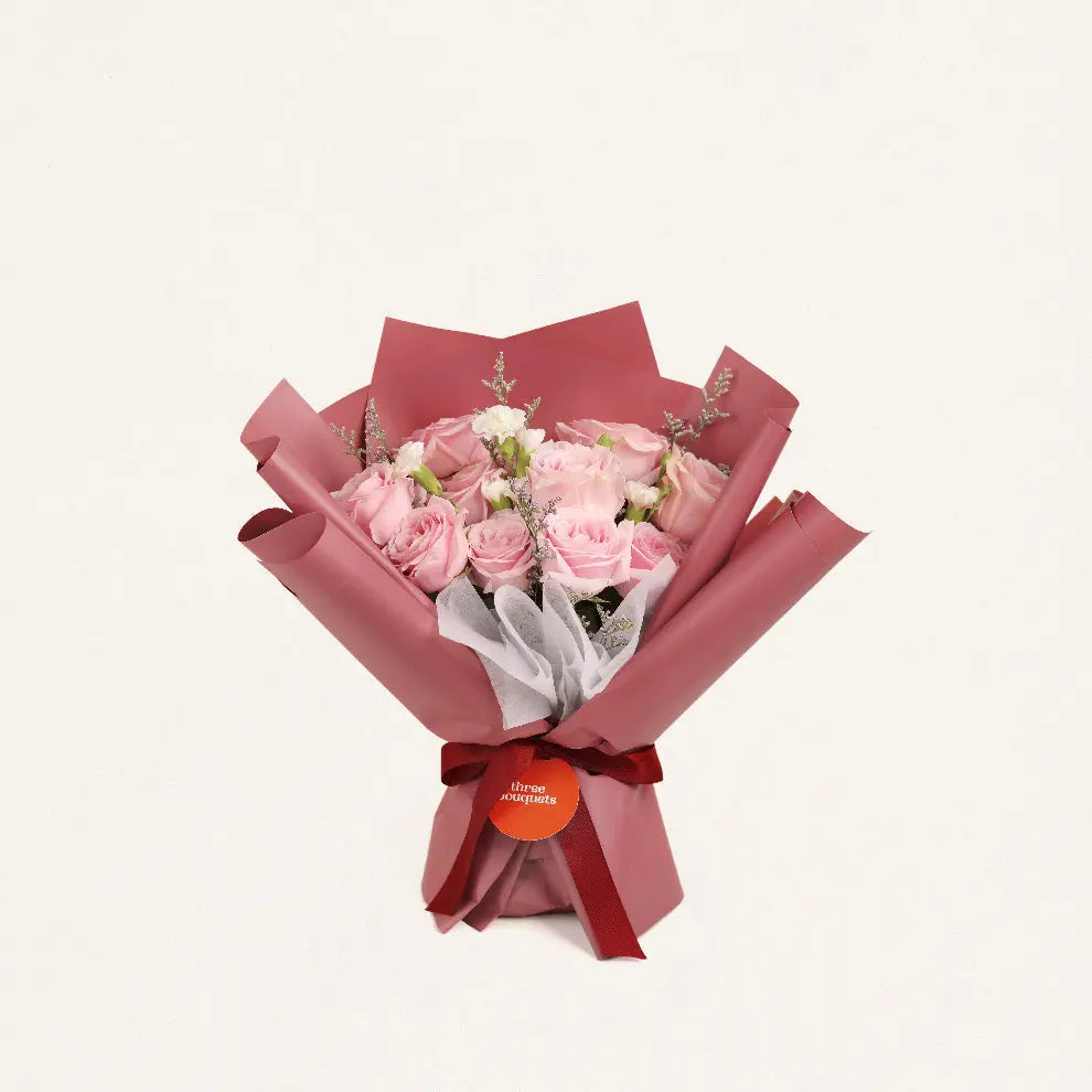 Buket Bunga Mawar Pink Jakarta | Three Bouquets