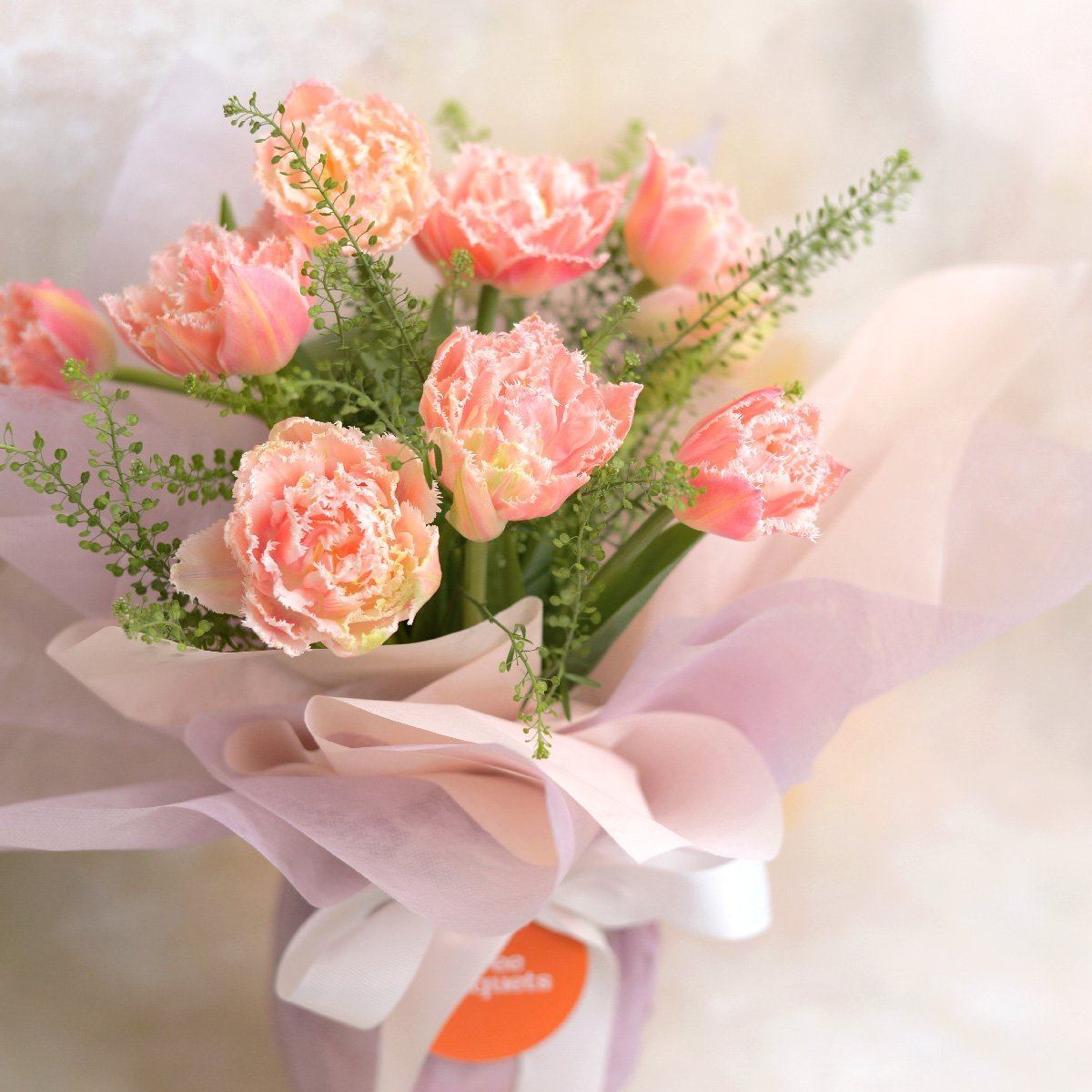 Vas Bunga Tulip Pink Ella Jakarta | Three Bouquets
