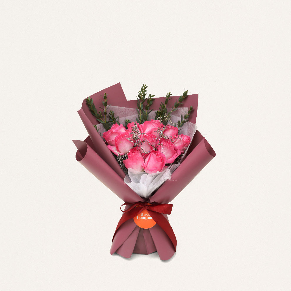 Buket Bunga Mawar Fuchsia Ellen Jakarta | Three Bouquets