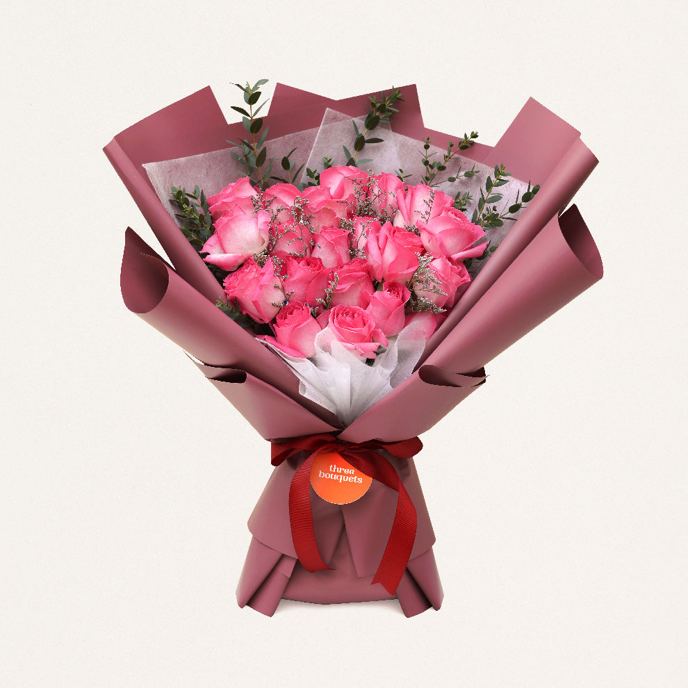 Buket Bunga Mawar Fuchsia Ellen Jakarta | Three Bouquets